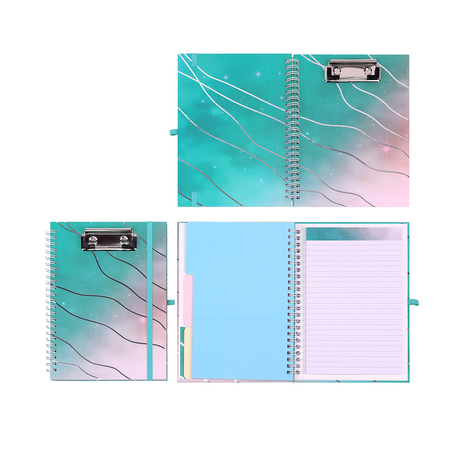 2025 New Design A5 Spiral Journal with Replaceable Memo Pad Milky Way ...