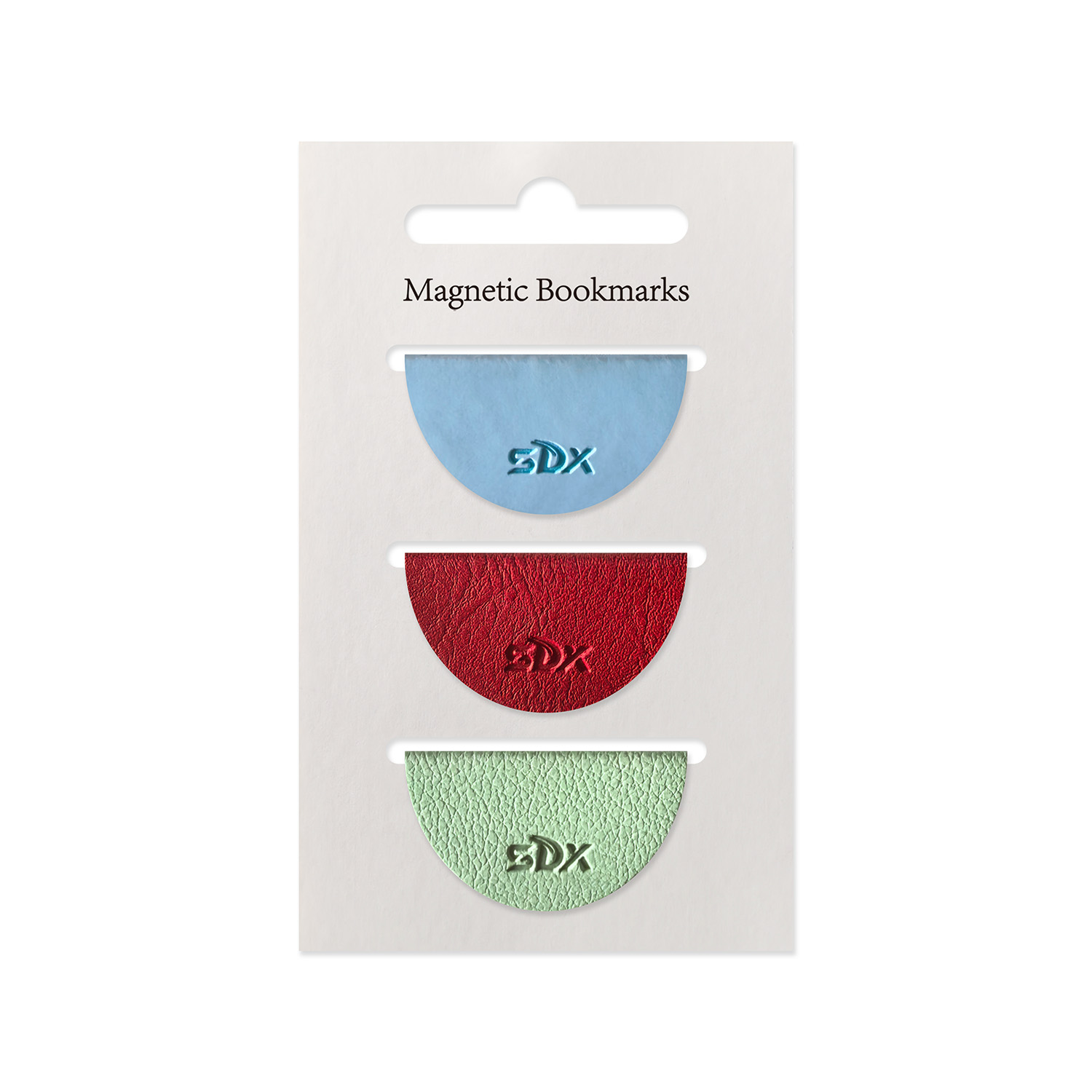 Rounded Shape Red color Pu Leather Magnetic Bookmark Set