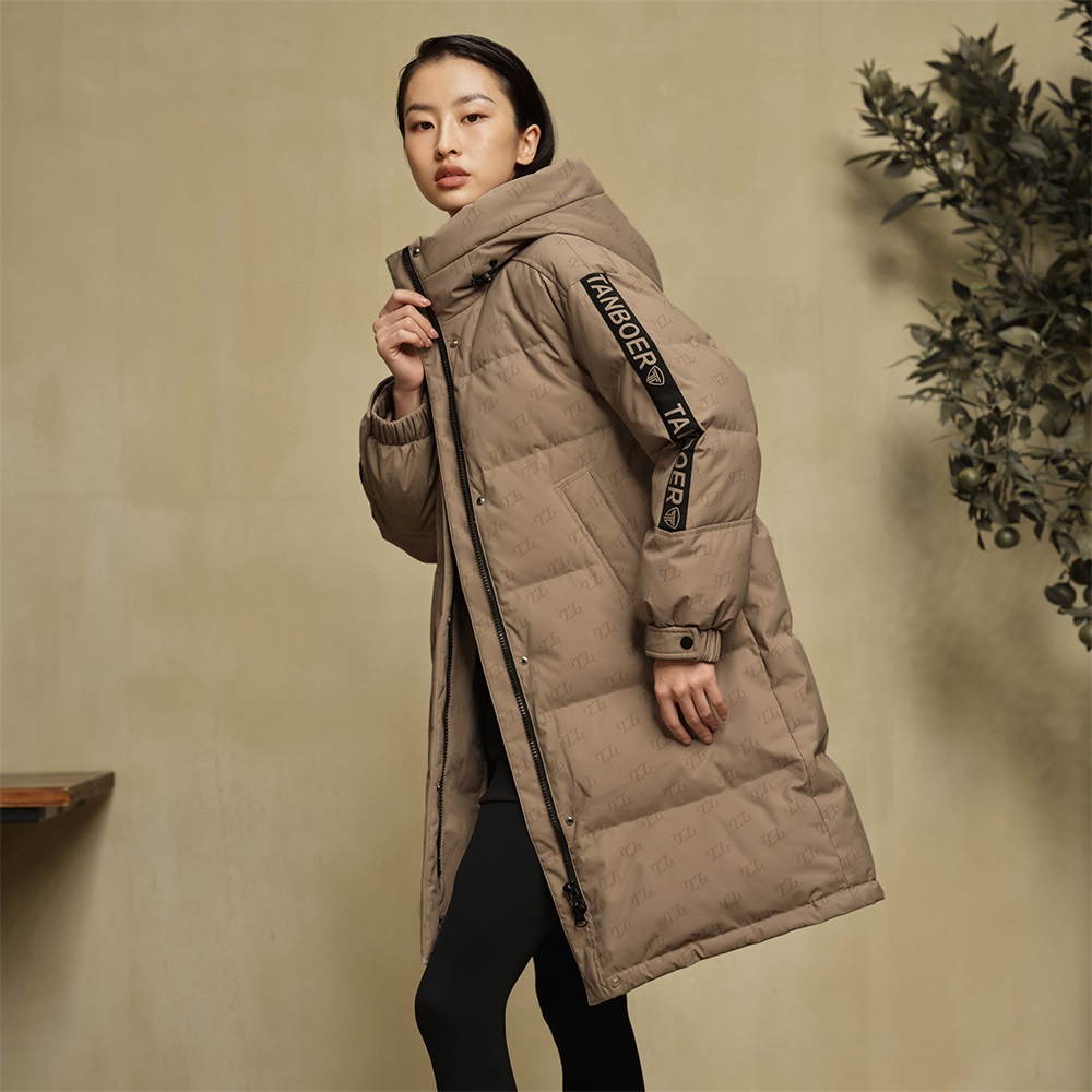 OEM ODM woman custom winter coat long down winter jacket-TANBOER