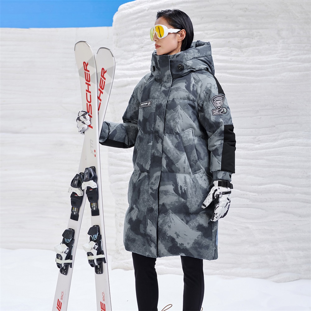 Winter hooded thick goose down jacket woman high quality warm outwear ...