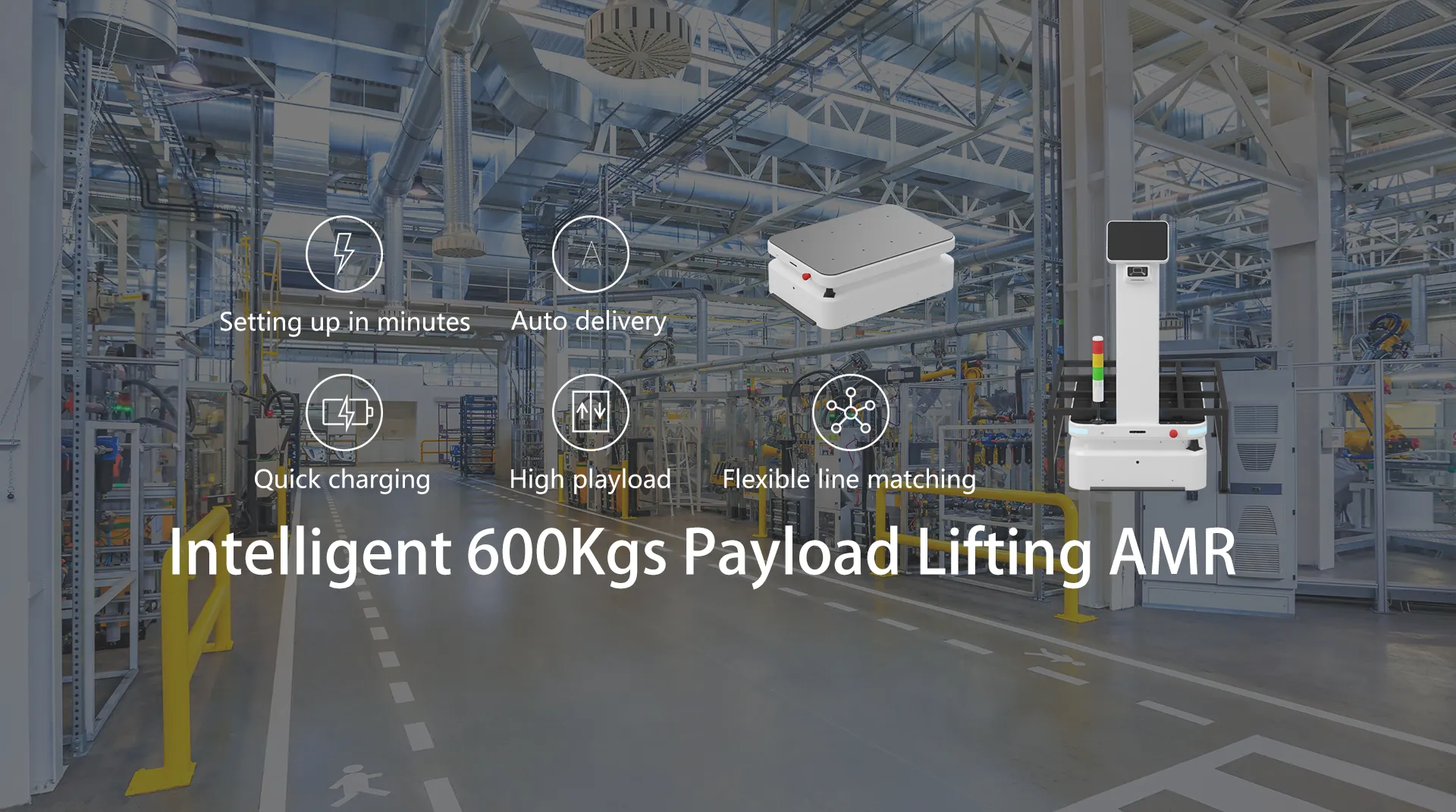 600Kgs Heavy Load AMR - Efficient Autonomous Mobile Robot for Heavy Lifting