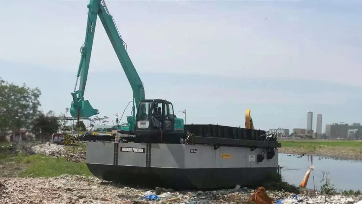 Backhoe barge excavator-Relong Technology
