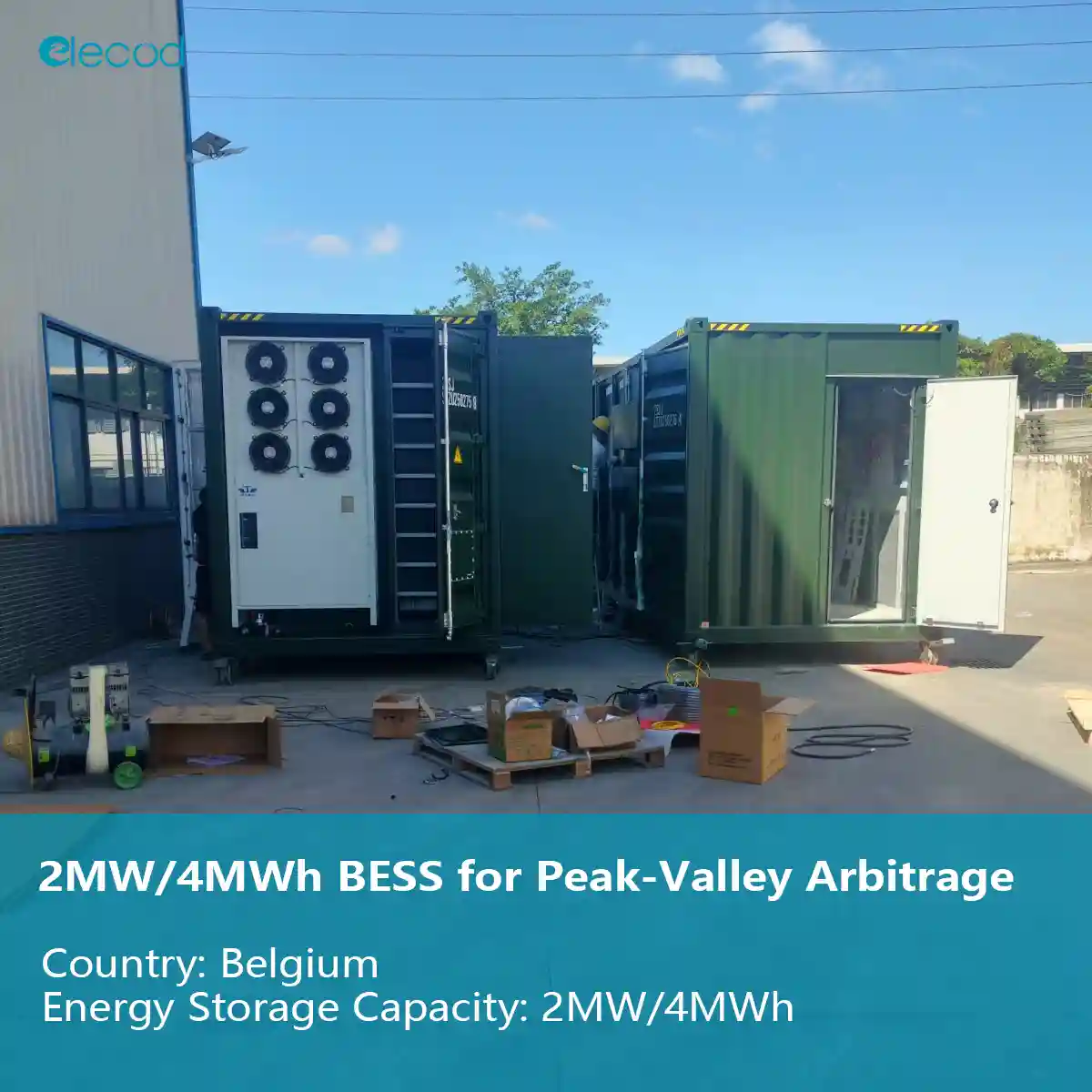 Elecod 2MW/4MWh BESS for Peak-Valley Arbitrage in Belgium - Elecod Electric