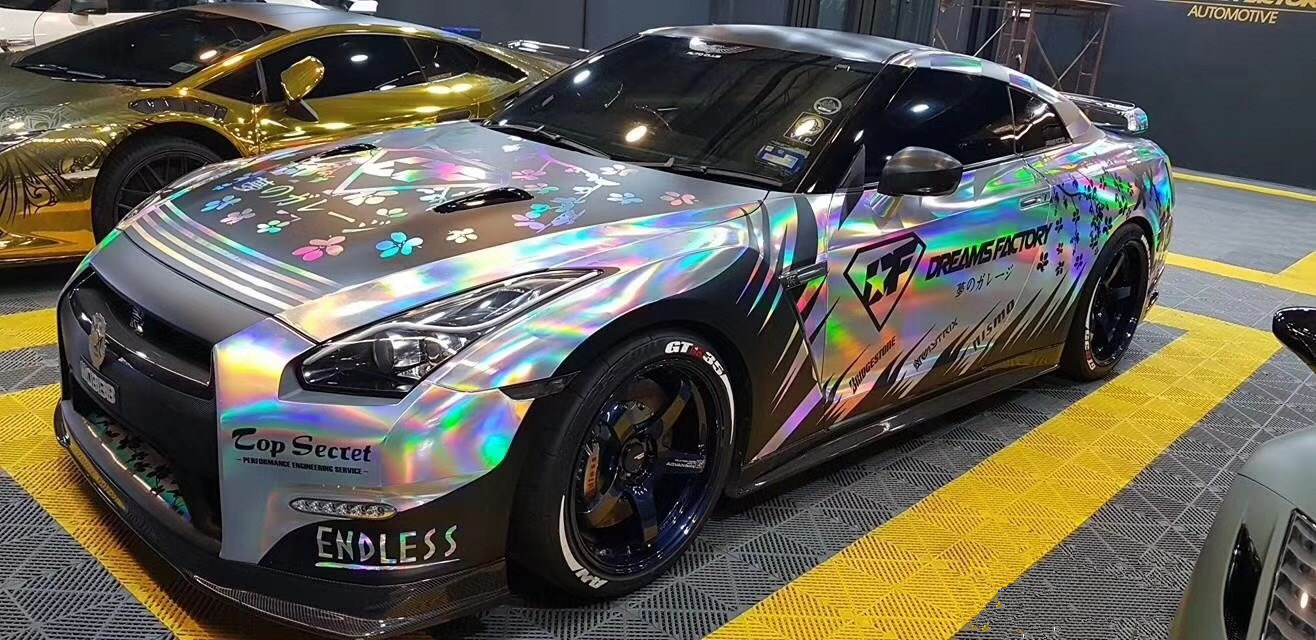 Laser Chrome Holographic Vinyl - PVC Material, 1.52*18M Size, Air ...