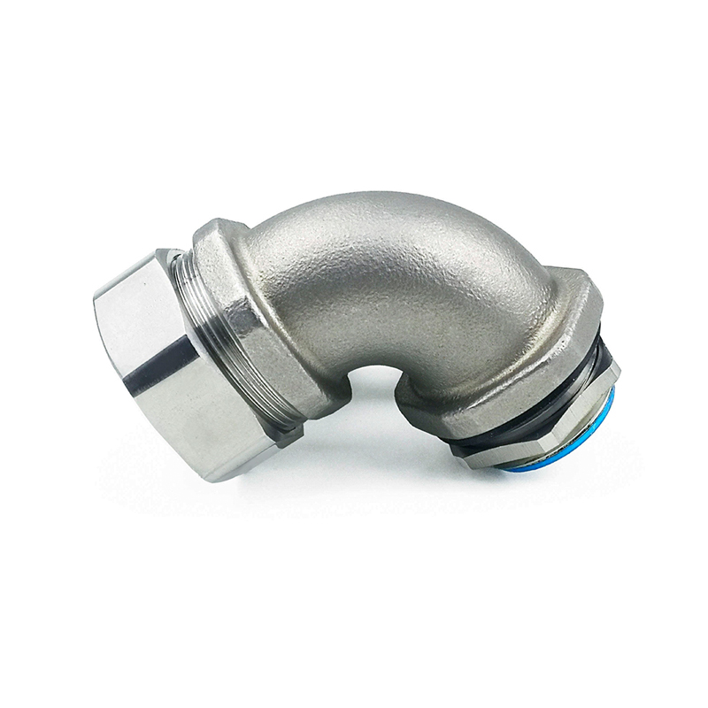 Bent Cable Connector M20 90 Degree Metal Angled Cable Gland, SS304/316L, NBR O - Ring, -40℃～+120 ...