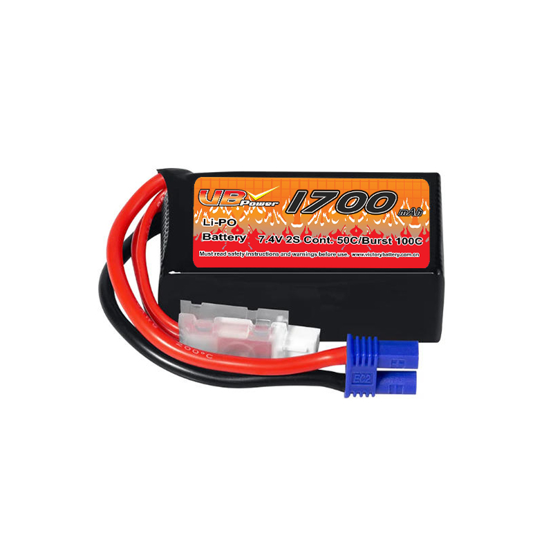 VBpower 2S 1700mAh 50C LiPO Battery with EC2 Plug for Losi Mini-B ...