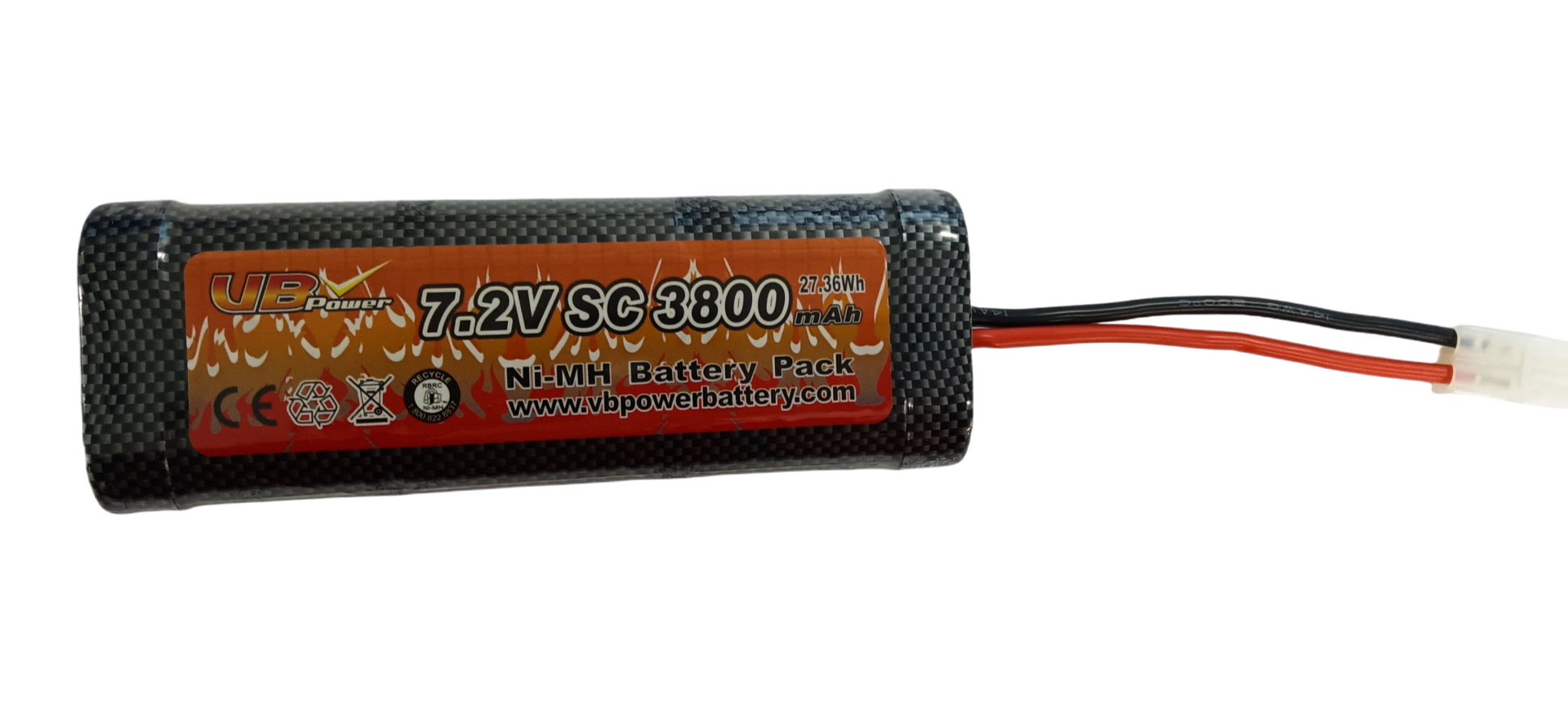 VBpower 3800mAh 7.2V Ni-MH Battery Pack with Tamiya Connector for RC ...
