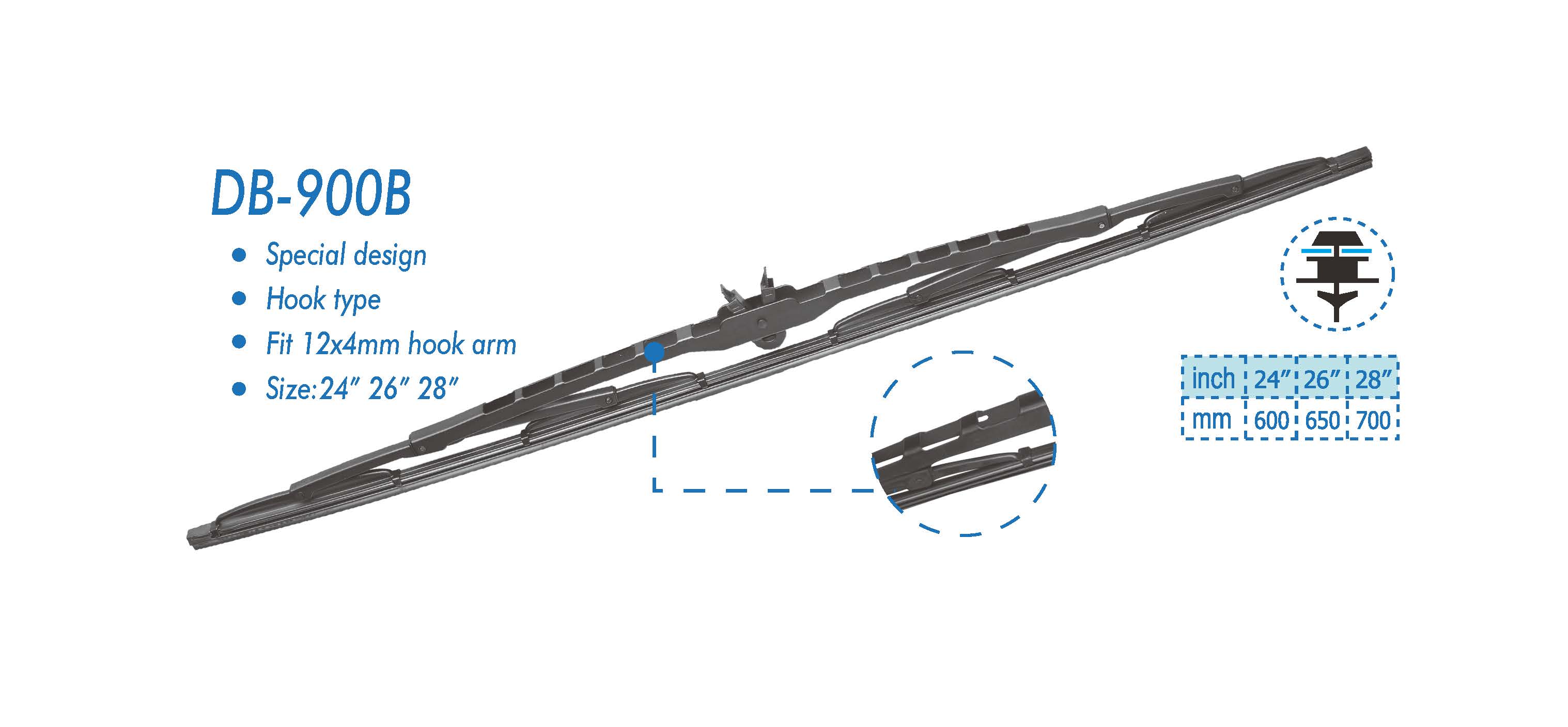 DB-900B Bus & truck wiper blade-DOBO
