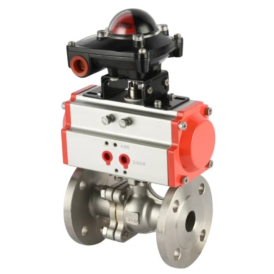 2PC Flanged Ball Valve with Pneumatic Actuator and Limit Switch ...