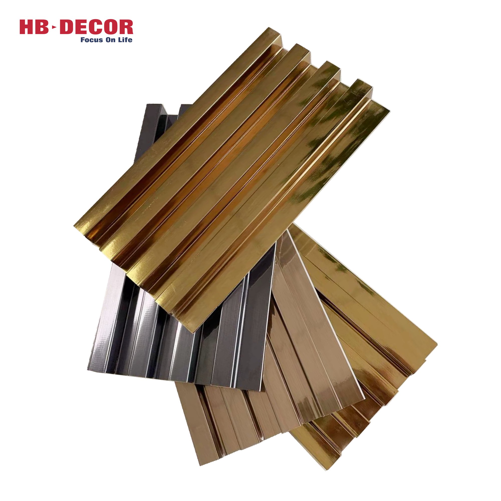 Metallic Luster WPC Fluted Panel Laminated- HAINING HAOBO BUILDING ...