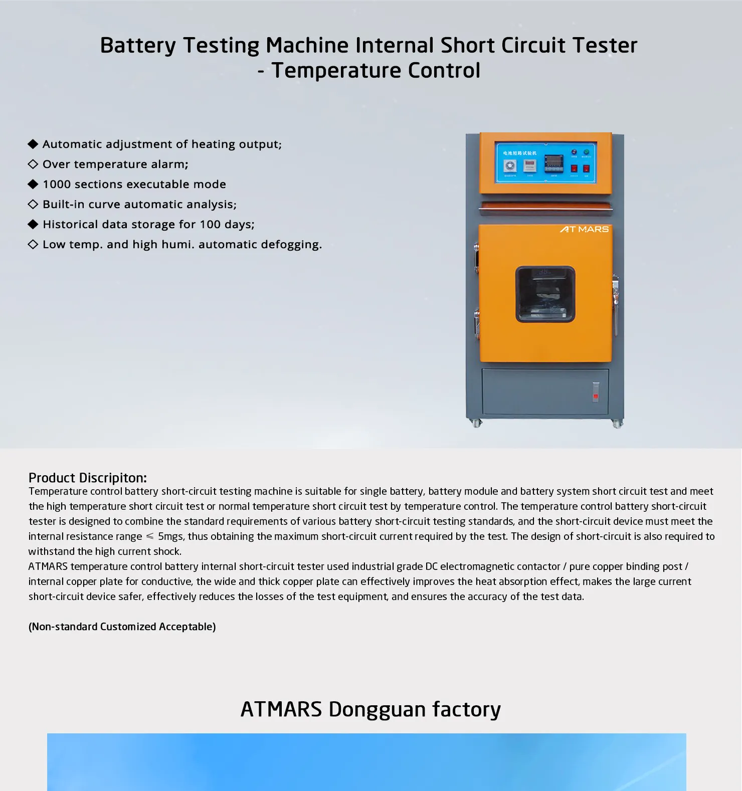 Battery Internal Short Circuit Tester – Temperature Control-Guangdong ...