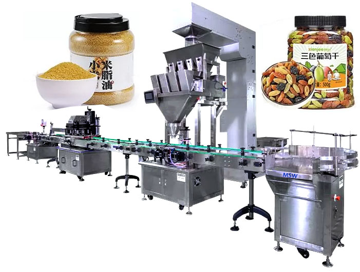 ‌Integrated Bottle Packaging System - Auto WeighFillCapLabel for Dried Fruits