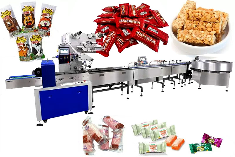 High-Speed Caramel Candy Flow-Wrapping Machine | Hygienic Food-Grade Design