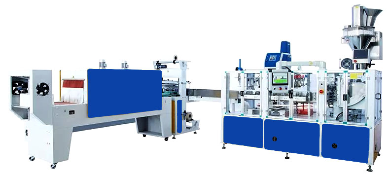 Automatic Flour Block Bottom Pouch Pack & Shrink Machine for Powder ...