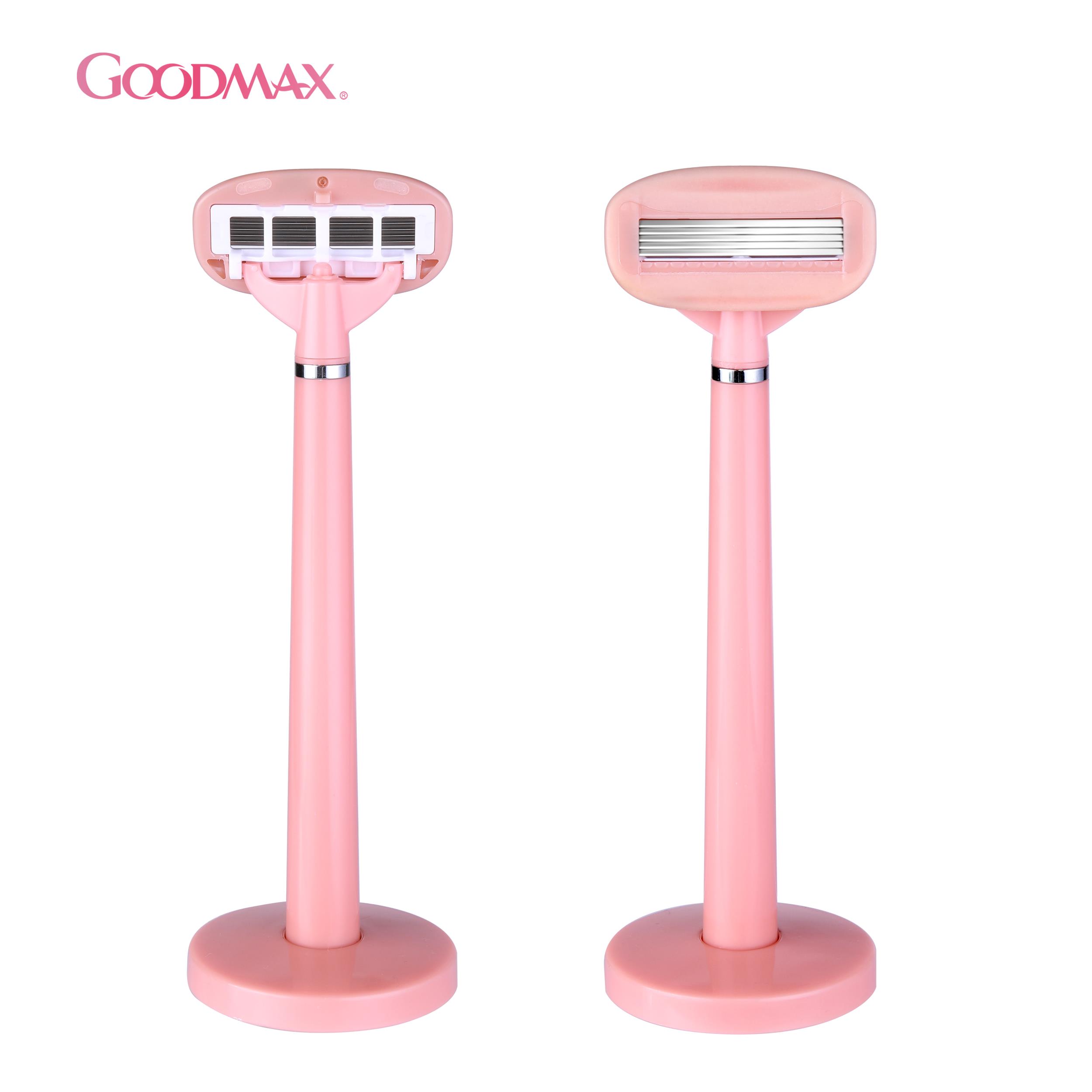Front-Hinged Swing Head Women Five Blade System Body Razor with Holder ...
