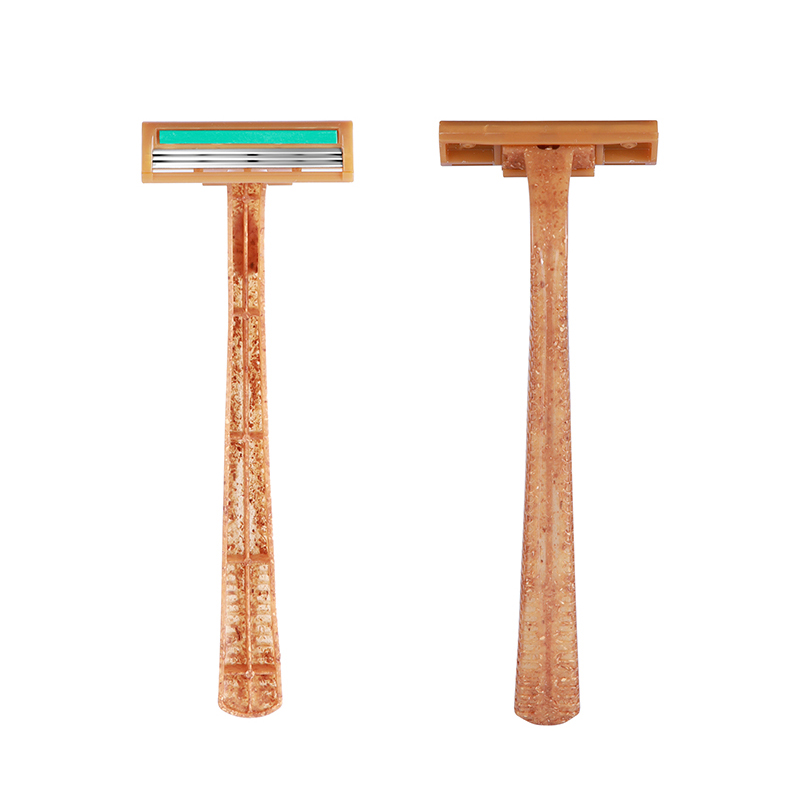 Eco Friendly Bamboo Fiber Biodegradable Twin Blades Disposable Razor ...