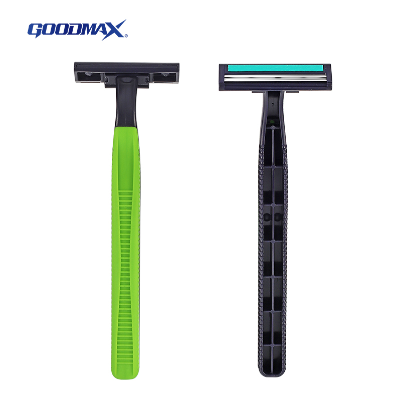 Safety Rubber Plastic Handle Twin Blades Disposable Razor for Shaving ...