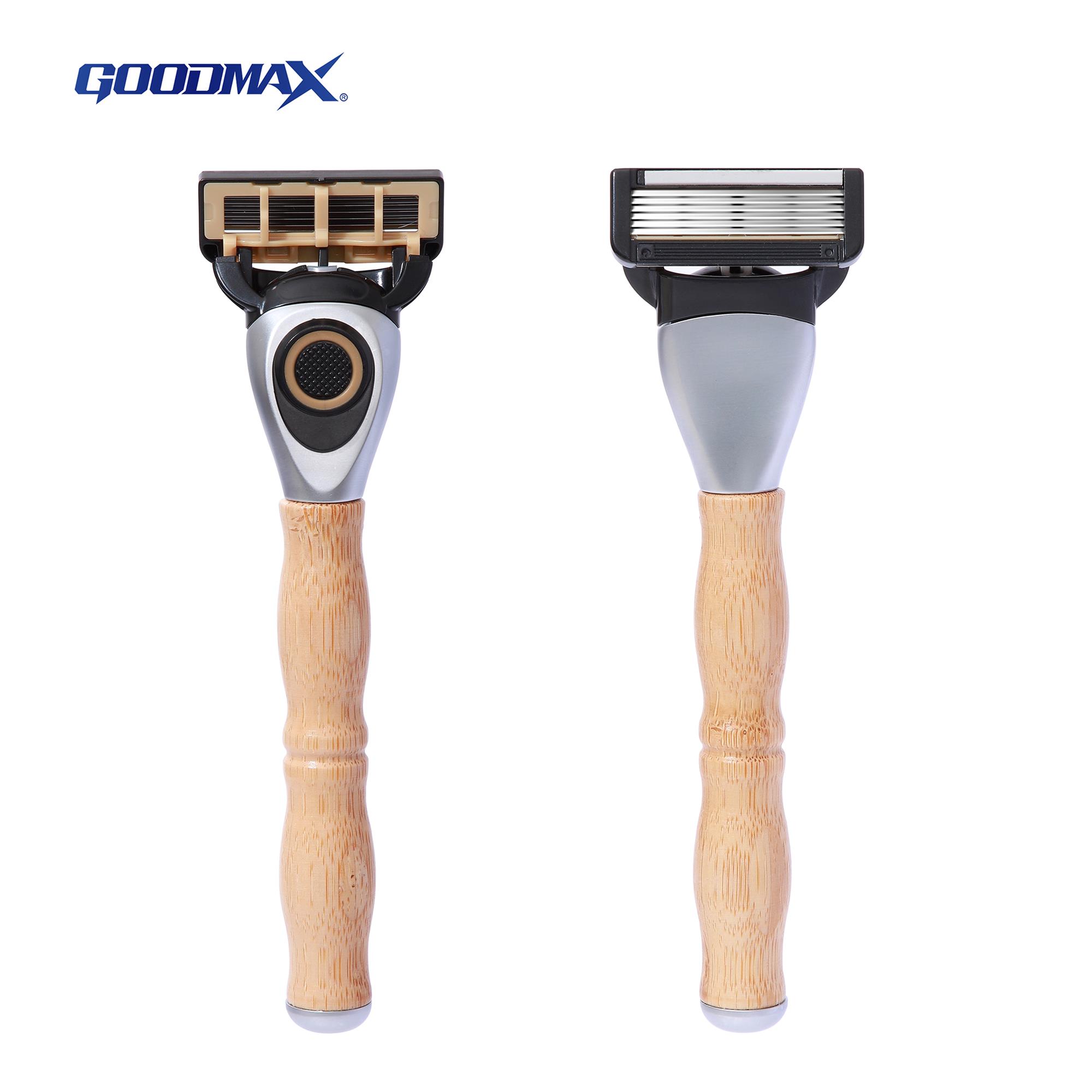 Eco Biodegradable Men Facial 6 Blade Bamboo Razor with Replaceable Head ...