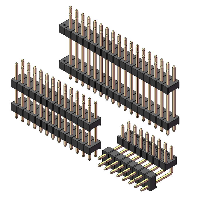 2.54mm Pin Header, Dual Row, Double Plastic, Straight/Right Angle- Liliantai Electronics (Shanghai)