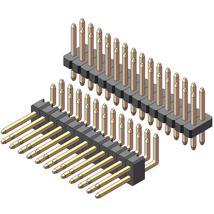 1.27mm 0.40SQ Pin Header, Dual Row, Straight/Right Angle- Liliantai ...