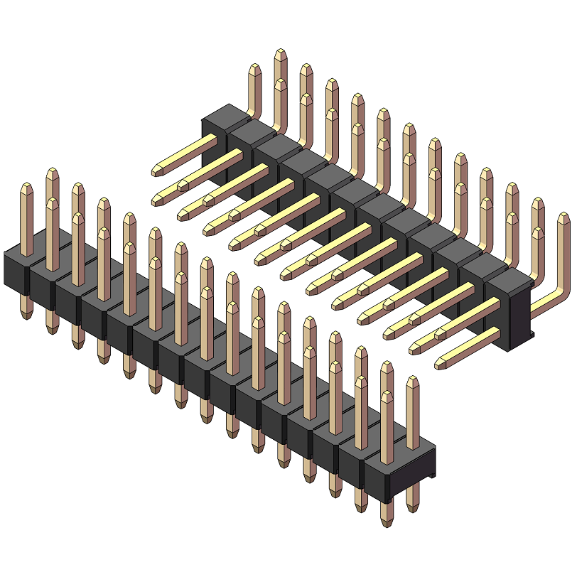 2.54mm Pin Header, Dual Row, Straight/Right Angle- Liliantai Electronics (Shanghai)