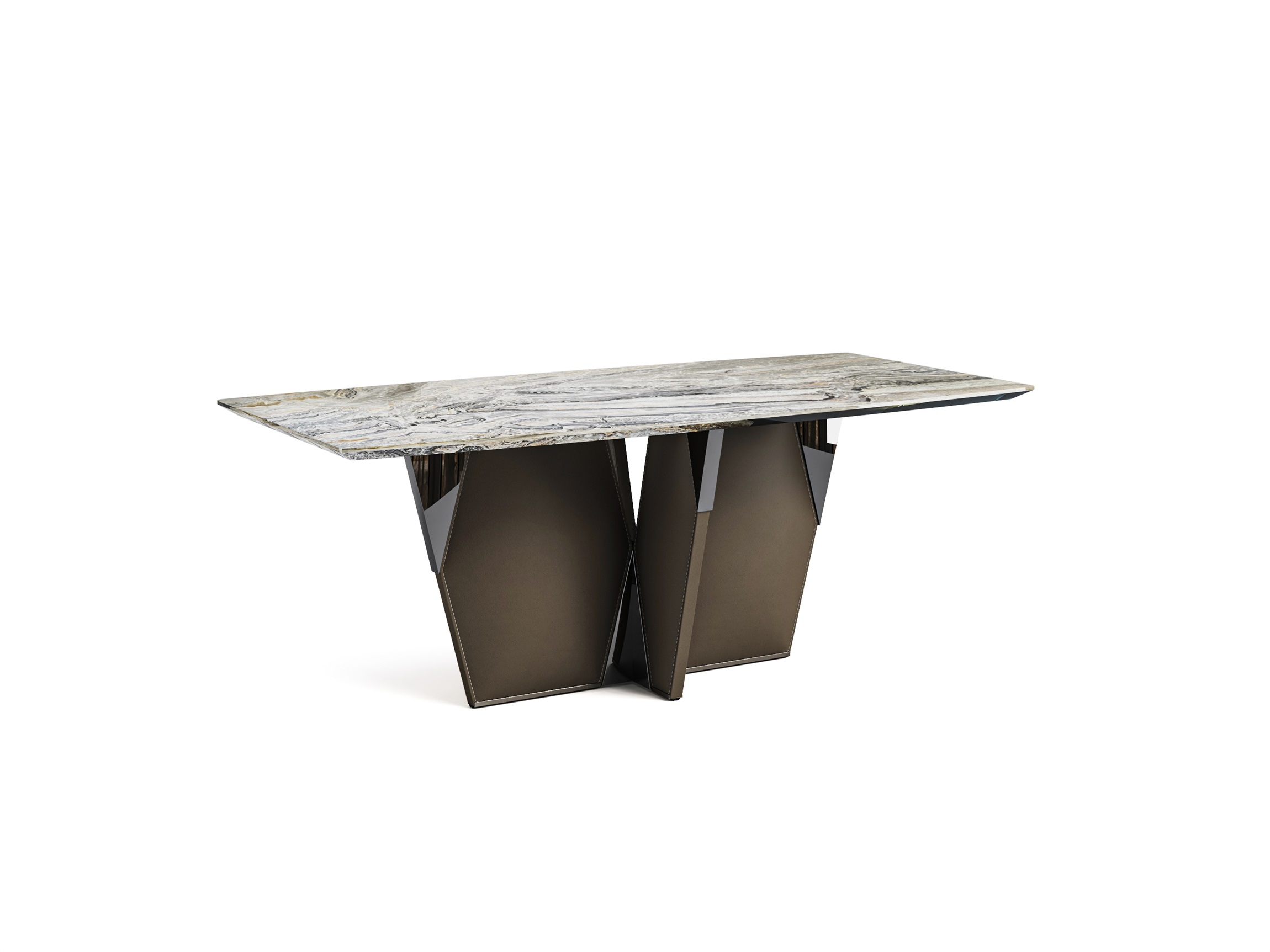OEM color high-end marble dining table with susan，table base wrapped ...