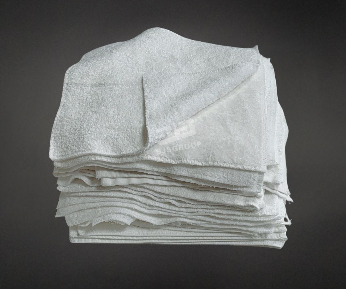 Sewing Little Square White Toweling Rags-SJS Group