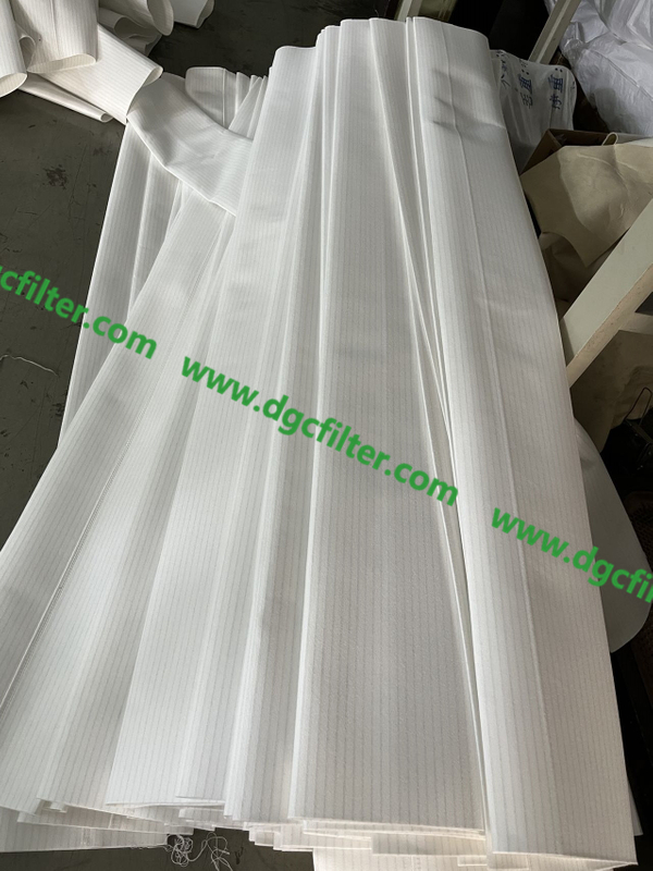 Normal Temperature & Antistatic Strip Polyester Needle Felt Dust Filter Bag