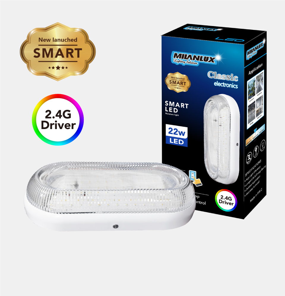 LED Moisture-proof Light, Clear Cover Series Oval type, Smart Function ...