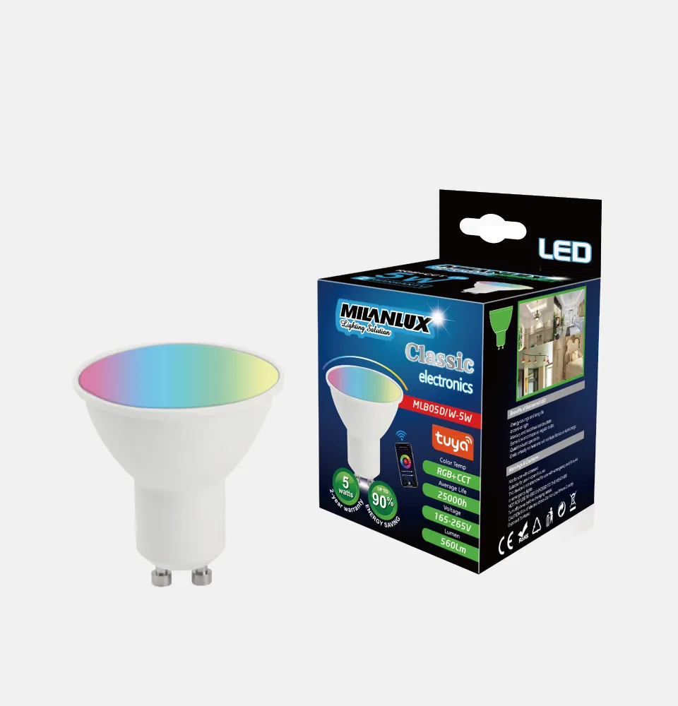 SMART LED SPOTLIGHT GU10 TUYA RGB+CCT-MILANLUX