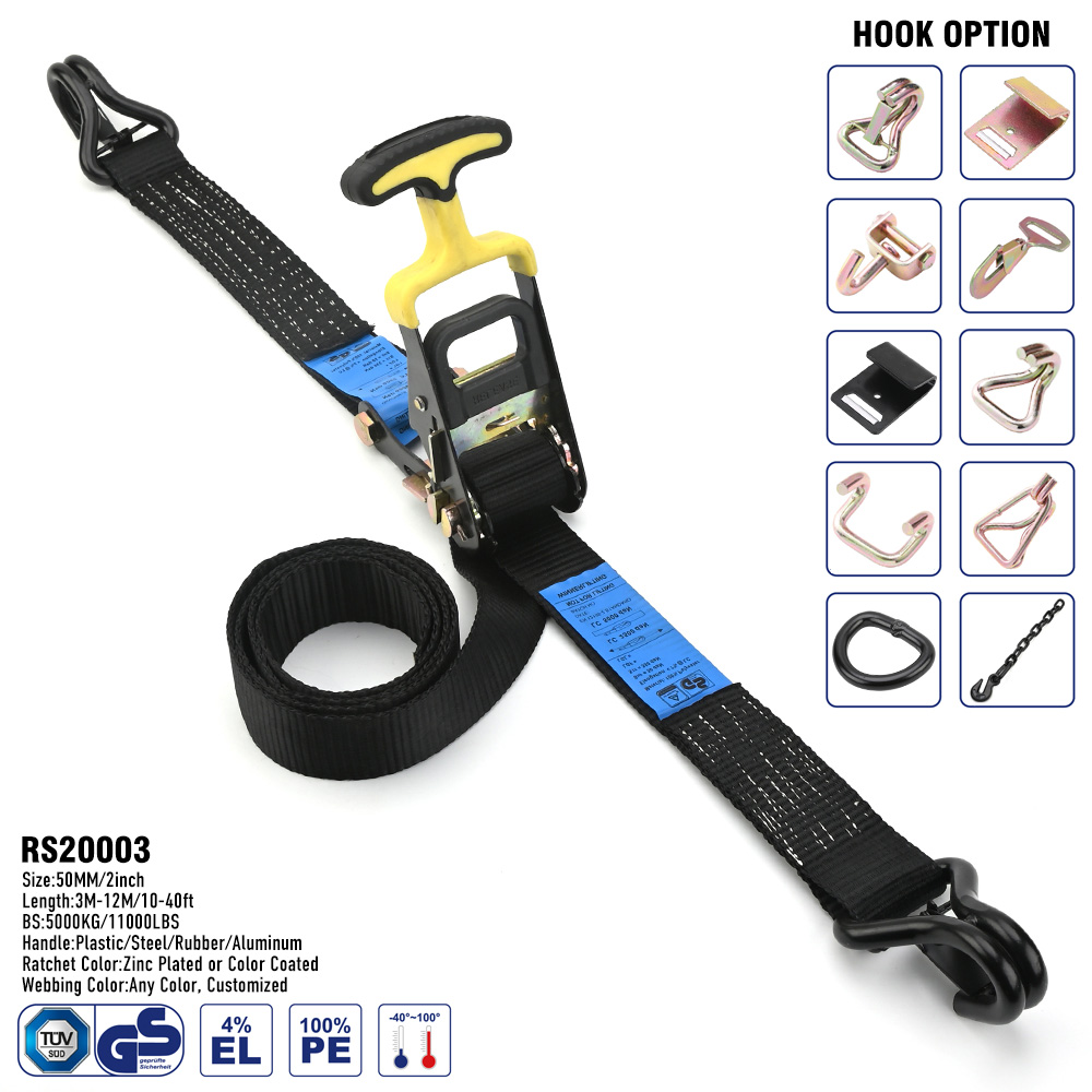 2 Inch 5000KG Break Strength Motorcycle Tie Down Strap - Rubber T ...