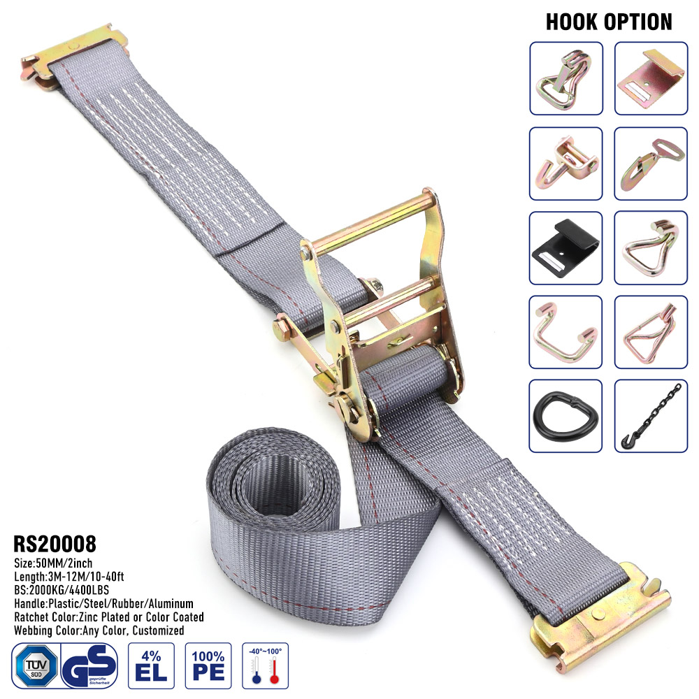 Custom 50MM Webbing Strap Ratchet Cargo Lashing Ratchet Strap - High ...