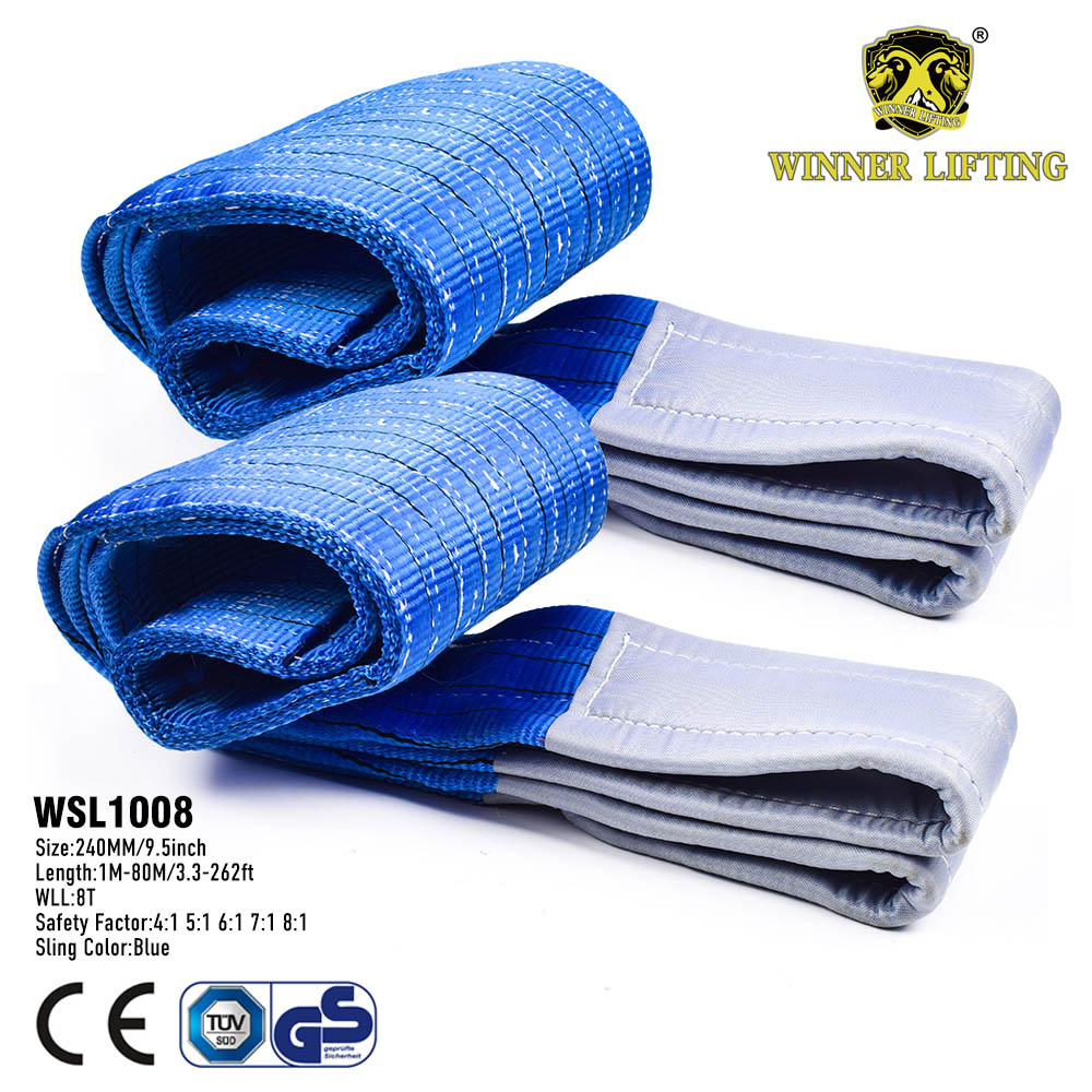 8 Ton 1.5M or OEM Length Polyester Webbing Lifting Belt Sling - 240MM ...