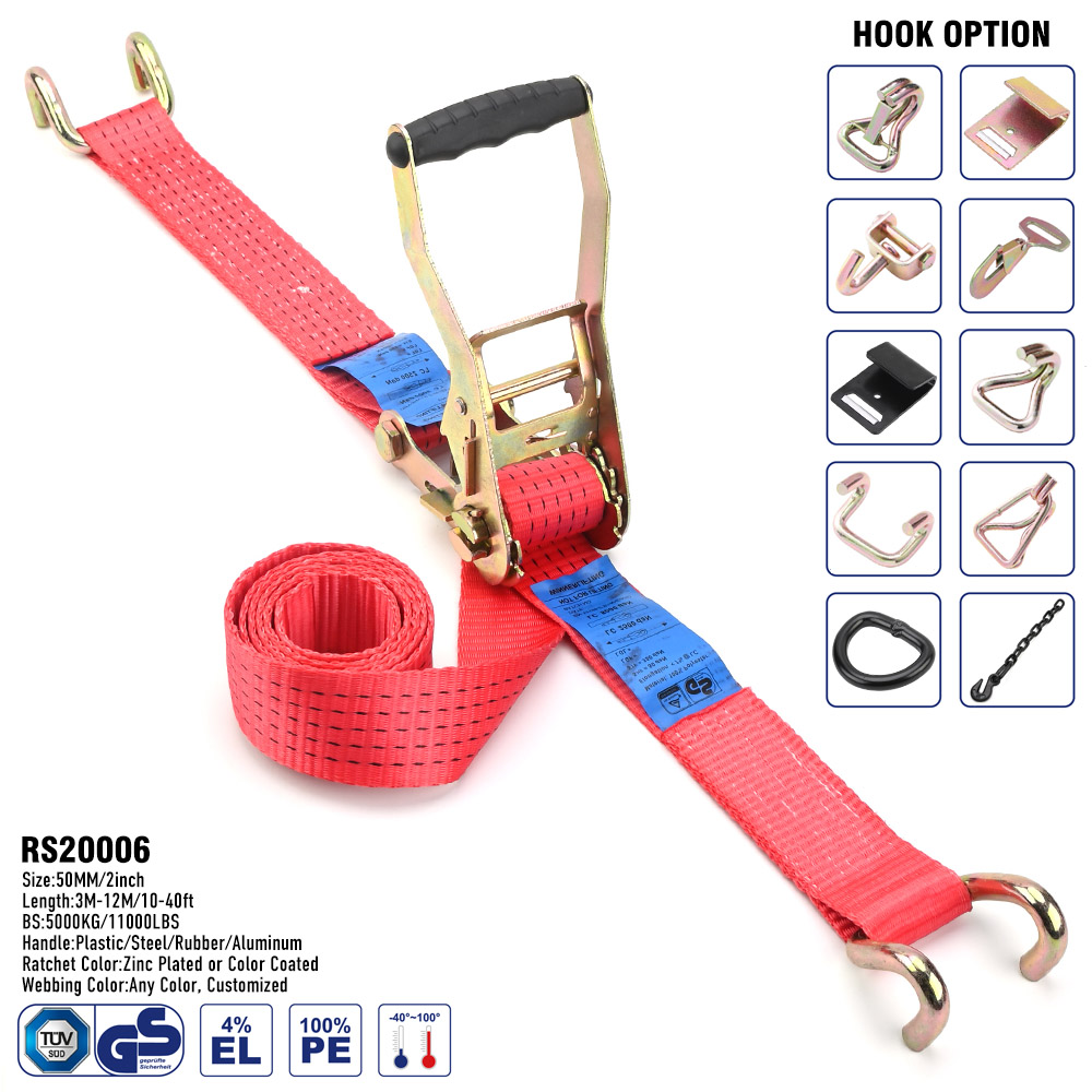2 Inch (50MM) Cargo Lashing Strap - Truck Ratchet Straps with Finger ...