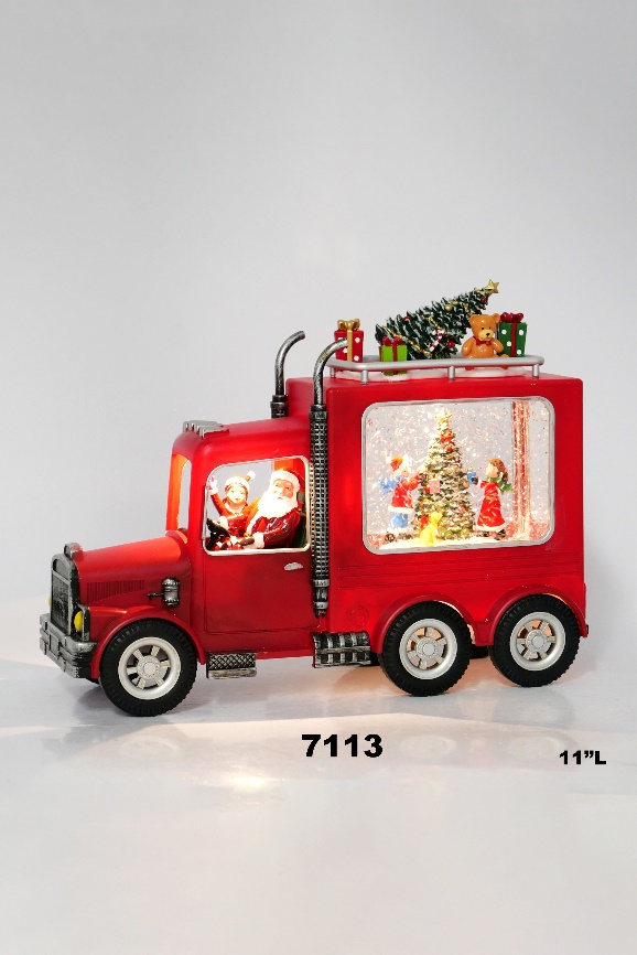 Lighted Christmas Spinning Santa Water Glitter Truck Globe - Add ...